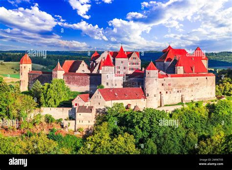 Harburg Germany Beautiful Rural Landscape With Harburg Castle