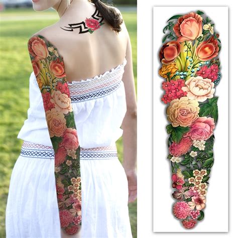 Yazhiji 16 Sheets Extra Large Temporary Tattoos 8 Sheets Full Etsy