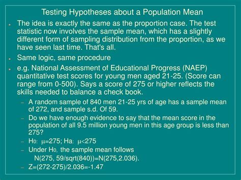 PPT Inference About Population Parameters Hypothesis Testing PowerPoint Presentation ID