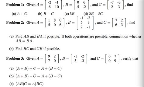 solved 2 1 6 10 problem 1 given a find 5 21 and c c