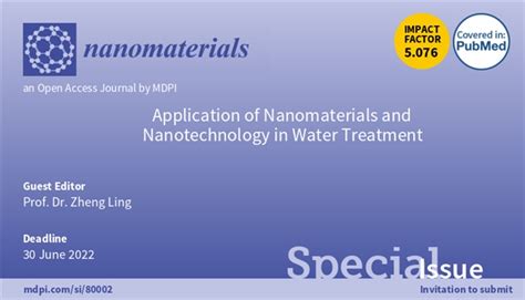 Nanomaterials：大连理工大学凌铮副教授主持特刊“纳米材料及纳米技术在水处理中的应用” Mdpi 特刊征稿—论文—科学网