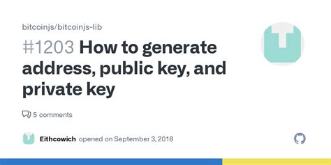 How To Generate Address Public Key And Private Key Issue 1203