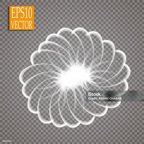 마법의 불꽃 소용돌이 흔적 효과 투명 한 배경에 고립 적 열 집합입니다 반짝 플래시 빛 비행 Bokeh 반짝이 웨이브 라인 벡터 일러스트 레이 션 개체 그룹에 대한 스톡