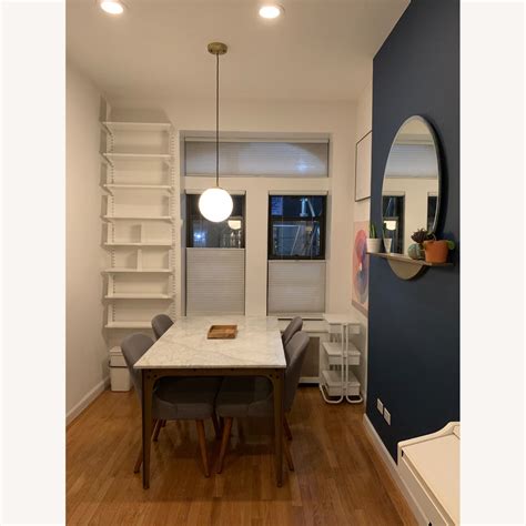 Cb2 Paradigm Marble Brass Dining Table Aptdeco