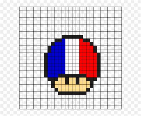 France Mushroom Perler Bead Pattern Mario Pixel Art Minecraft Pixel