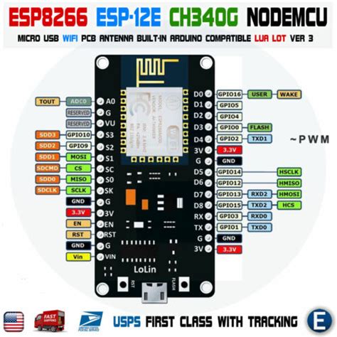Nodemcu Esp 12e Esp8266 Wifi Lua Iot Ch340g V3 ಹೊಸ ಆ Ubuy India