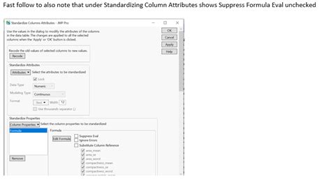 solved need help with jmp 17 suppress formula evaluation jmp user