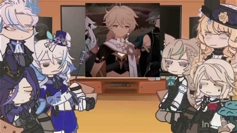 Fontaine React To The Traveler Aether Gacha Clubgenshin Impact