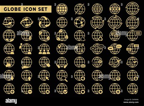 Globe Earth Icon Set Globe World Icon Collection Vector And Illustration Stock Vector Image