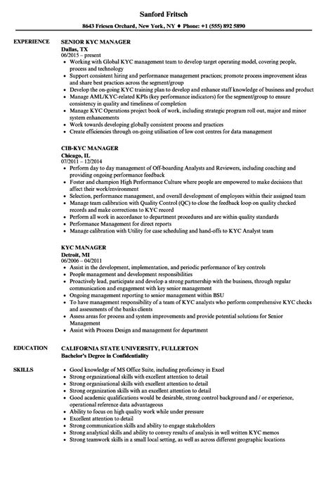 Kyc Resume Samples Kyc Manager Resume Samples Velvet Jobs Williamson
