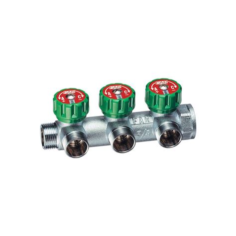 Регулирующий коллектор 3/4" (ВР-НР) с 3 отв. 1/2" НР (межосев. 45 мм ...