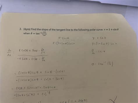 [integral Calculus] Finding Slope Of Polar Curve Where Am I Going