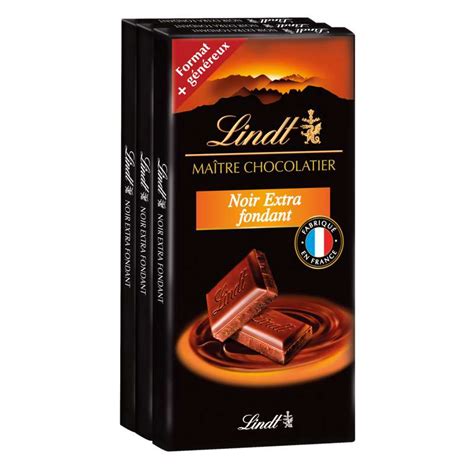 Chocolat Noir Extra Fondant Maitre Chocolatier Lindt 3 X 110 G Bam