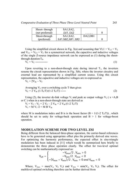 Comparative Evaluation Of Three Phase Three Level Neutral Point Clamped Z Source Inverters Using