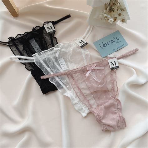 Quần Lót Ren Nơ Lọt Khe Ibra Nữ Sexy Cạp Thấp Họa Tiết Chấm Bi Gợi Cảm