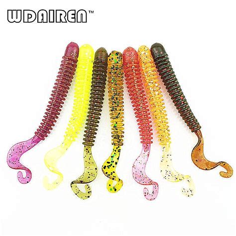 Pcs Lot Cm G Curly Tail Soft Lure Long Curly Tail Fishing Lure Artificial Bait Soft Bait