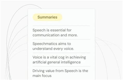 Summarization Api Automated Ai Summaries Speechmatics