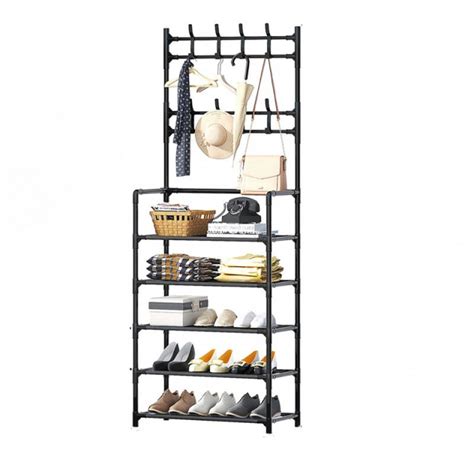 Підлогова вішалка для одягу New Simple Floor Clothes Rack Size з полицями та гачками — ціна 744