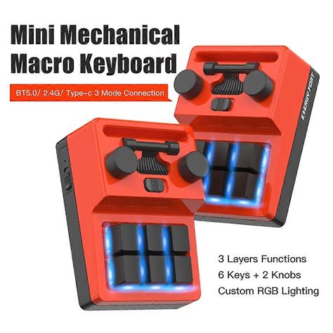 Custom Programming Macro Knob Keyboard 6 Keys Macropad Copy Paste Rgb