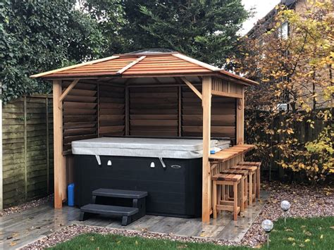 Stylish Wooden Gazebo For Hot Tub Aye Landscape Construction