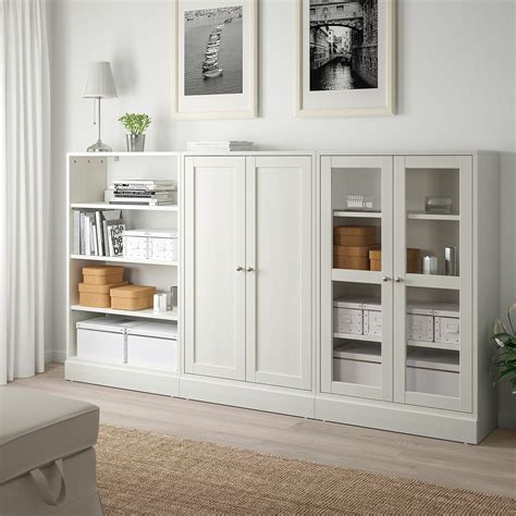 Havsta Storage Combination Wglass Doors White 95 58x14 58x52 34