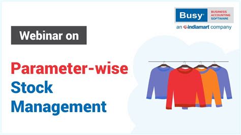 Parameter Wise Stock Management In Busy Tamil Youtube