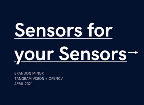sensors for your sensors opencv webinar