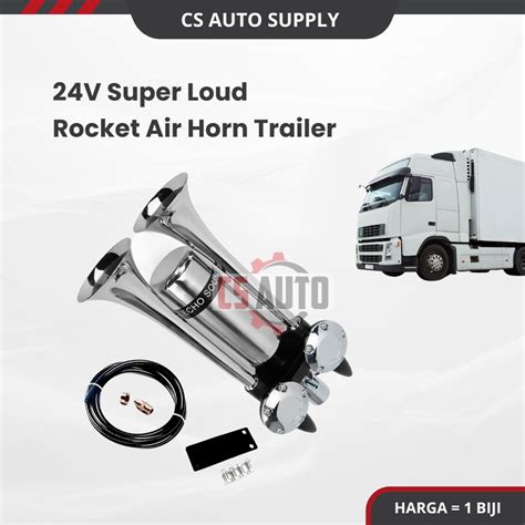 12v24v Air Horn Rocket Kuat Super Loud Hon Lorry Compressor Hon Angin