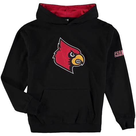 Youth Black Louisville Cardinals Big Logo Pullover Hoodie Louisville