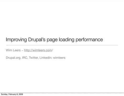 Improving Drupals Page Loading Performance Zip