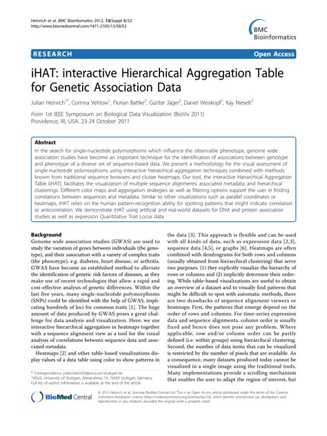 Pdf Ihat Interactive Hierarchical Aggregation Table For Genetic