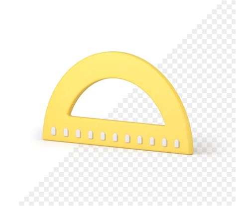 Premium Psd Protractor Yellow Mathematical Angle Tilt Engineering Drafting Accuracy 3d Icon