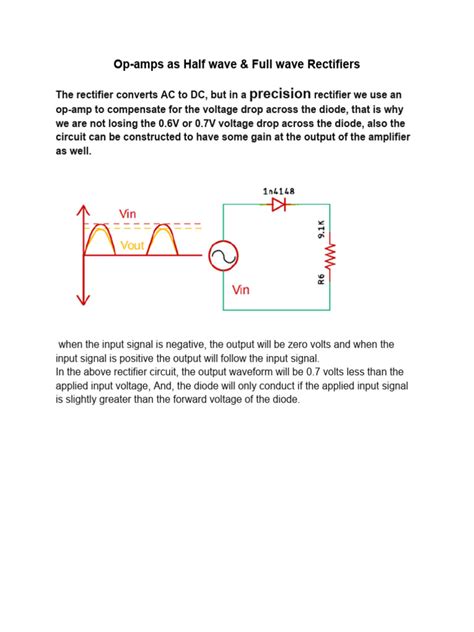 Sccd Precision Rectifiers Using Op Amp Pdf Operational