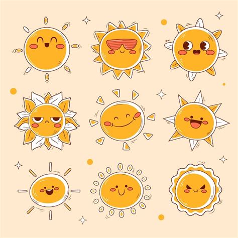 Premium Vector Hand Drawn Sun Drawing Illustration