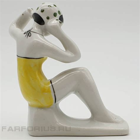 Купальщица Плавчиха Фарфоровые статуэтки советского периода Гжель Квитницкая