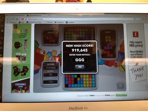 High Score Yet Again Level 10 Start R Tetris
