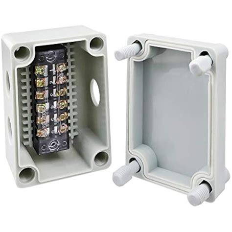 1 In To 2 Out Electrical Junction Box Terminal Block W Connector Gland
