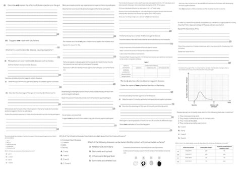 Igcse Cie A3 Exam Sheet Immunity Teaching Resources