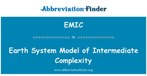 Emic Stands For Earth System Model Of Intermediate Complexity