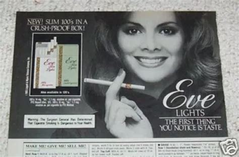 1983 Vintage Ad Eve Cigarettes Cute Sexy Girl Smoking Vintage Tobacco