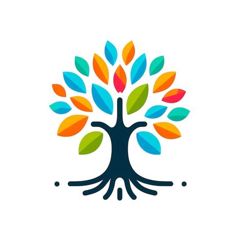 Rooted In Strength Branching Into Diversity Colorful Tree Logo