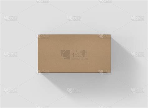 逼真的高质量矩形牛皮纸包装盒模型。