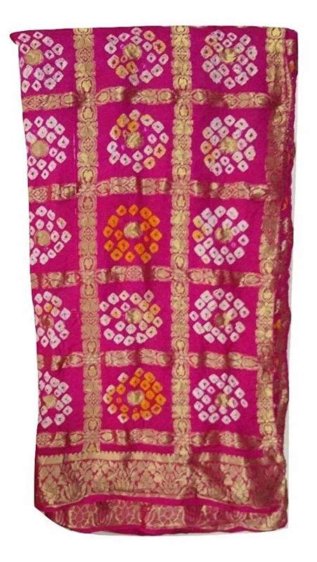 Pk Hub Womens Jaipuri Rajasthani Art Silk Bandhani Bandhej Banarasi