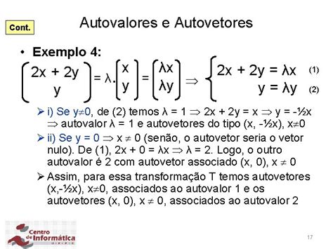 Lgebra Linear Autovalores E Autovetores Prof Paulo Salgado