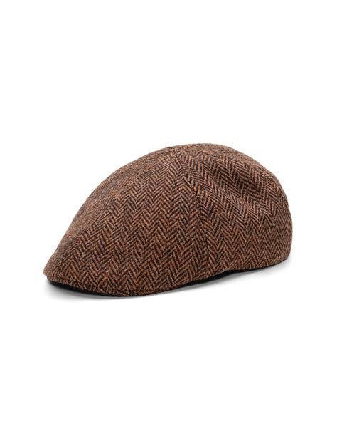 Rusty Harris Tweed Flat Cap Zimowy Sterkowski Rozmiar 54 Cm Kolor Brązowo Czarna Jodełka