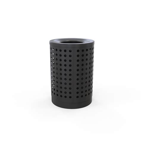 London Bin Laser Cut Steel Sides Black Powder Coated Black