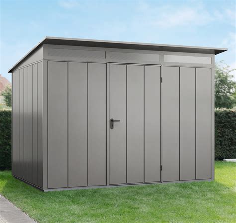 Hörmann EcoStar Elegant mit Pultdach Typ 3 238 x 303 cm graualuminium 7 2 m² 1 flüglige Tür