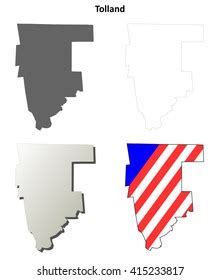 Tolland County Connecticut Blank Outline Map Stock Vector Royalty Free