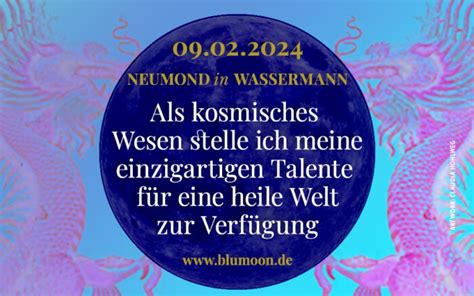 Neumond In Wassermann 09 02 2024 BLUMOON ASTROLOGIE