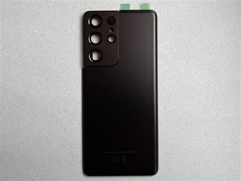 Задняя Крышка для Galaxy S21 Ultra Phantom Black Чёрная со Стеклом ...